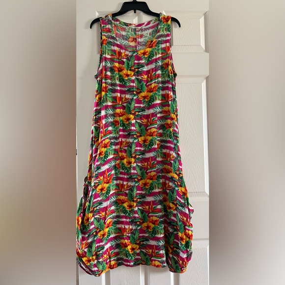 Kaktus | Dresses | Kaktus Sleeveless Convertible Patio Dress In Multi ...